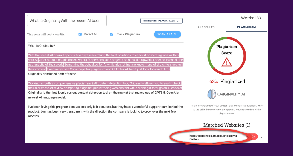 Originality.ai Review: A Very Strict AI Detector Tool