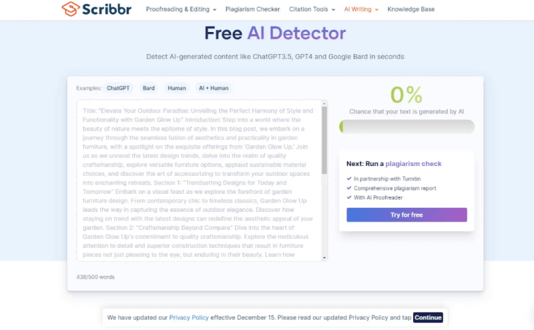 Scribbr AI Checker – Can It Detect AI Generated Content
